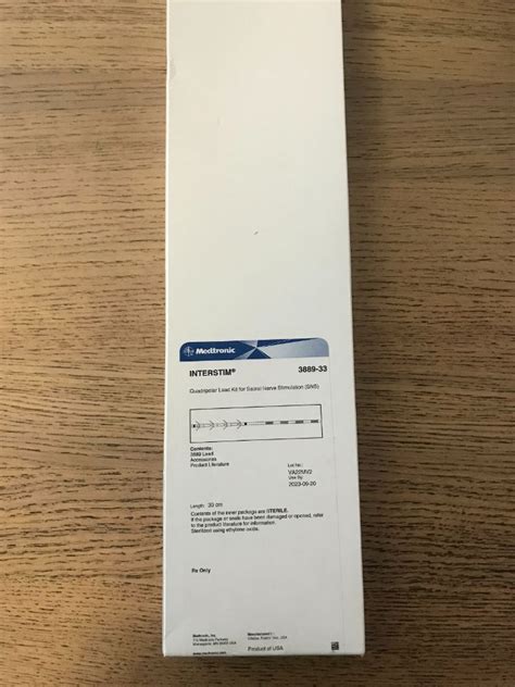New Medtronic 3889 33 Interstim Quadripolar Lead Kit For Sacral Nerve