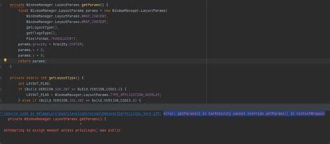 Android I Am Facing This Error Activity Cannot Override Getparam