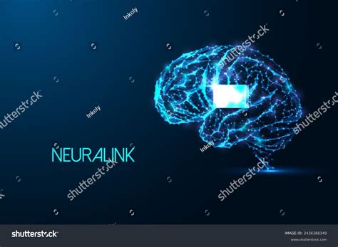Neuralink Neural Innovation Futuristic Concept Wuth Stock Vector