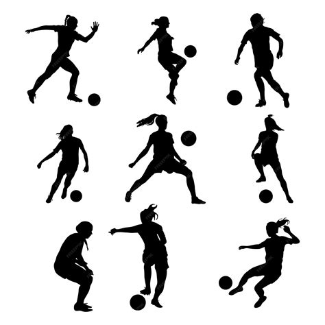 Premium Vector Women Soccer Player Silhouette Girl Player Vector