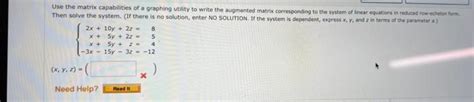 solved use the matrix capabilities of a graphing utility to