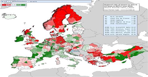 Sex Ratio Of Womenmen In Europe 2013 Mapporn