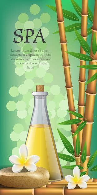 Free Vector Spa Lettering Flowers Bamboo Stone And Bottle Spa