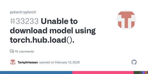 Unable To Download Model Using Torch Hub Load Issue Pytorch Pytorch GitHub