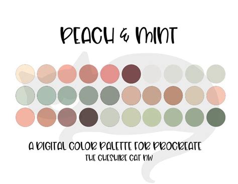 Procreate Peach And Mint Color Palette Etsy