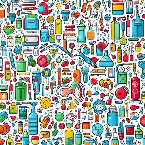 Premium Photo Healthcare Doodles Seamless Medical Pattern Poster