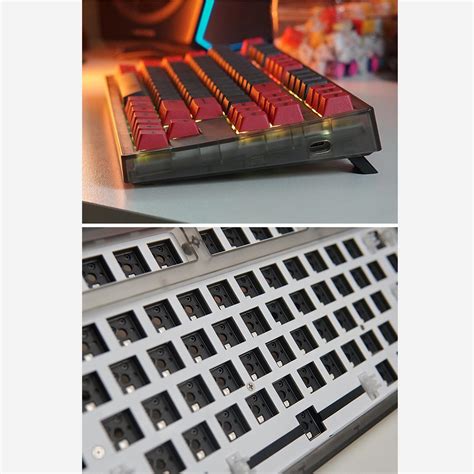 MK870 87 KEYS Wired Gaming Mechanical Keyboard Kit RGB Backlit Keyboard ...
