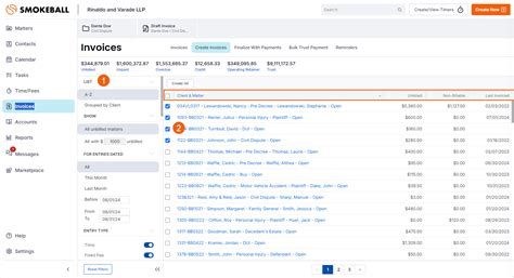 Create Bulk Invoices Smokeball Support Hub