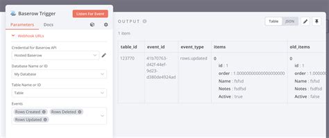 Send Table Name In A Webhook Integrations Baserow