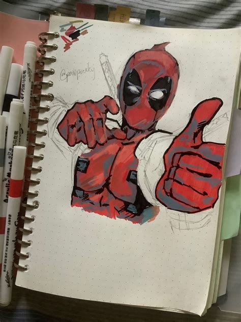 Deadpool Marvel Drawings Sketch Book Art Sketchbook