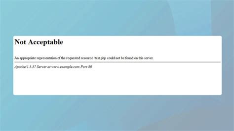 fix it fast 406 not acceptable error explained