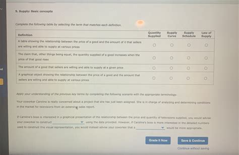 Solved 5 Supply Basic Concepts Complete The Following Chegg