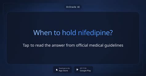 When To Hold Nifedipine