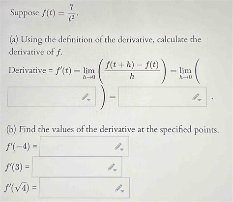 Solved Suppose Ft 7t2 A Using The Definition Of The