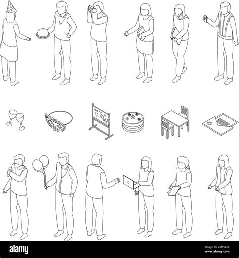 Event Management Icons Set Isometric Set Of Event Management Vector