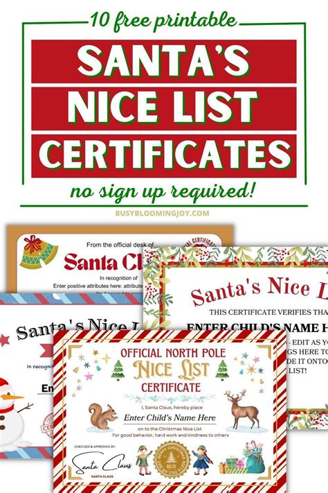 10 Free Editable Santa S Nice List Certificate Printables Artofit