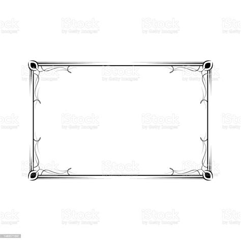 추상 블랙 간단한 선 직사각형 프레임 낙서 개요 요소 벡터 디자인 스타일 스케치 결혼식과 배너에 대 한 고립 된 그림 0명에 대한 스톡 벡터 아트 및 기타 이미지 Istock