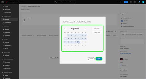 在ui中监控流源的数据流 Adobe Experience Platform