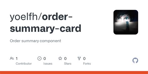 Github Yoelfh Order Summary Card Order Summary Component