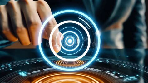 Interactive Technology Interface With A Hand Engaging Digital Elements