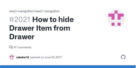 how to hide drawer item from drawer · issue 2021 · react navigation
