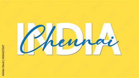 Chennai In India Calligraphy Concept Vector Vector Illustration