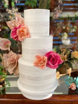 Bolo Fake Semi Naked Venda Casamento Bodas Batizado Niver Compre