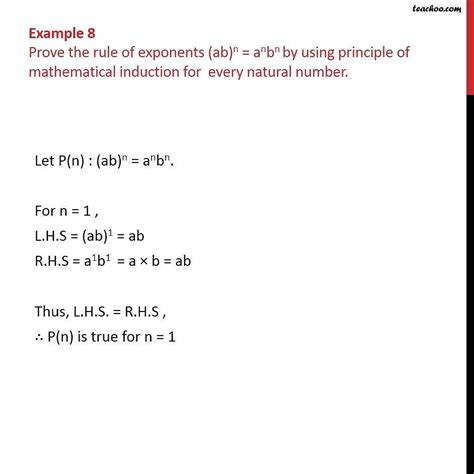 Example 8 Prove Rule Of Exponents Ab N A N B N By Induction