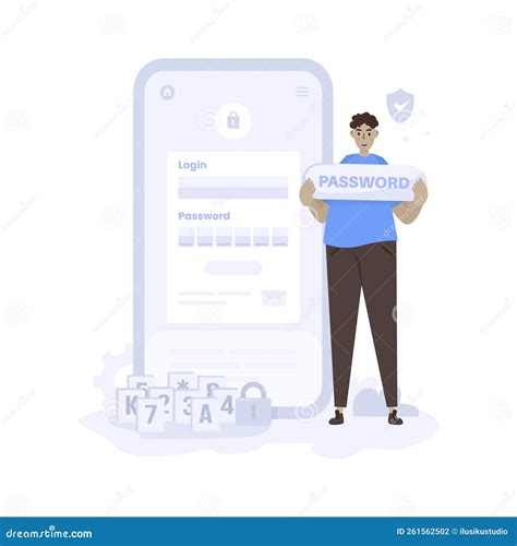 Password Unlock To Access Permission Illustration Stock Vector