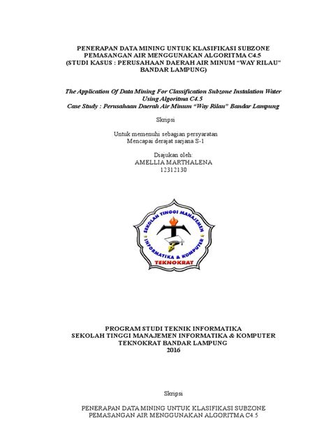 Contoh Skripsi Menggunakan Data Mining