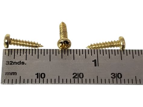 100pc 2 X 38ths Inch Brass Plated Phillips Round Head Screws C B