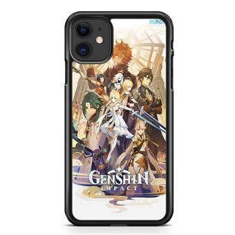 Coque Fifrelin Noire Rigide Pour Iphone Genshin Impact Coque Et Tui T L Phone Mobile