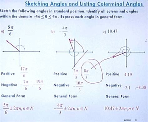 Sketching Angles And Listing Coterminal StudyX