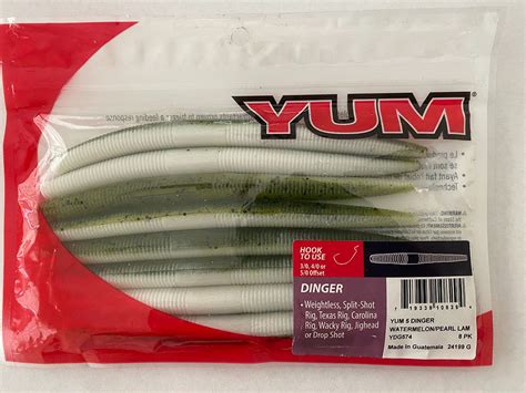 Yum 5 Dinger Watermelon Pearl Tiger Creek Bait