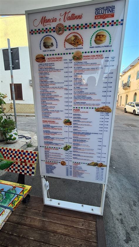 Menu Da Mancia E Vattinni Street Food San Vito Lo Capo