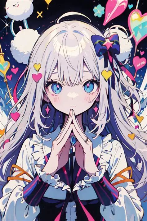 手を合わせる少女 pAInter AI画像AI動画の投稿生成サイト pAInterペインター