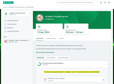 Learning Plan Completion Of Assessment Takes You Into Next Assessment Axcelerate Support