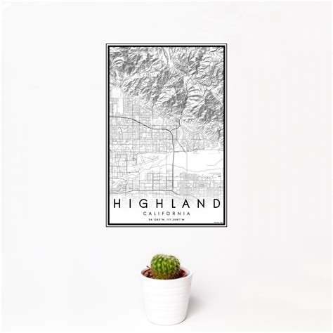 Highland California Map Print In Classic — Jace Maps