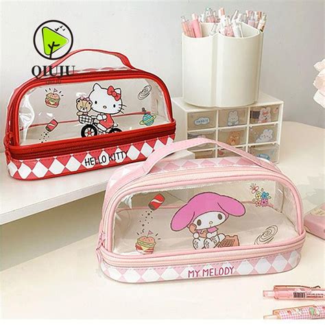 กระเป๋าปากกา Qiju Kuromi Melody Pu ดินสอความจุขนาดใหญ่ แบบพกพา Multi Functional รูปลักษณ์สูง