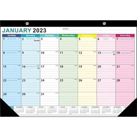 Calendrier Mural 2023 2024 Calendrier Mural Mensuel 18 De Janvier 2023