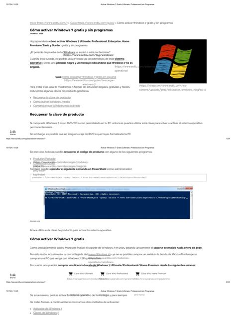 Activar Windows 7 Gratis Ultimate Professional Sin Programas Pdf Windows 7 Microsoft