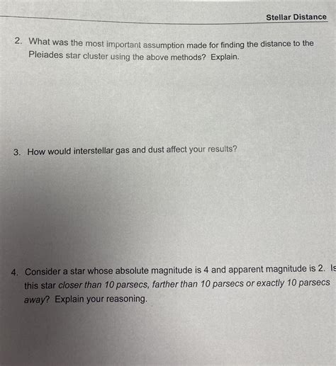 Solved Stellar Distance2 ﻿what Was The Most Important