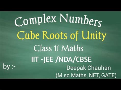 Cube Roots Of Unity Complex Numbers IIT JEE NDA CBSE YouTube