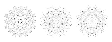 Set Of Symmetric Lattice Shape Molecular Vector Image