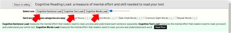 Cognitive Reading Load Tool Learn How To Use It Docs For Readability Scoring System