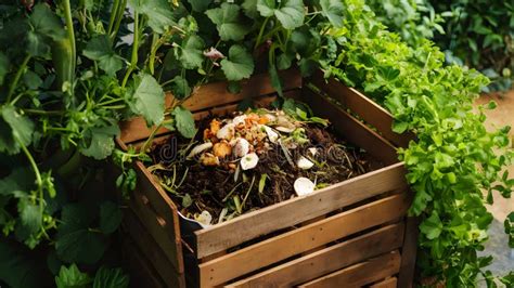 Composting Station In A Backyard Stock Illustration Illustration Of