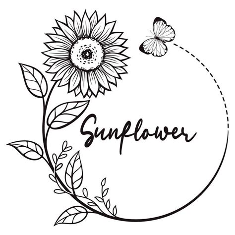 Vectores de silueta girasol Sunflower Ilustración de girasol Girasoles