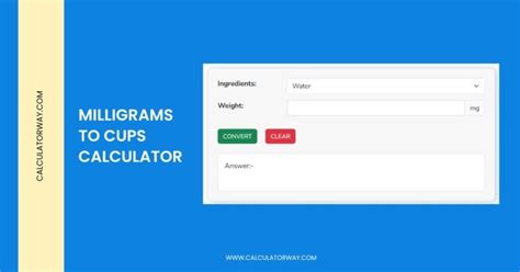 Cooking Converter Calculatorway