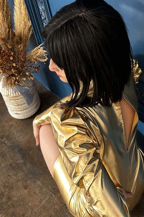 Gold Metallic Party Dress Gold Gown Gold Evening Gown Party Dress