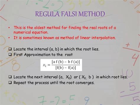 Numerical Solutions Of Algebraic Equations